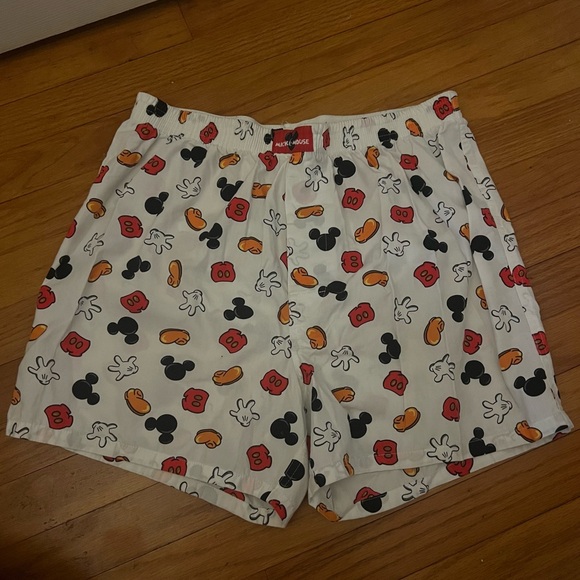 Disney | Shorts | Mickey Mouse White Boxer Shorts | Poshmark